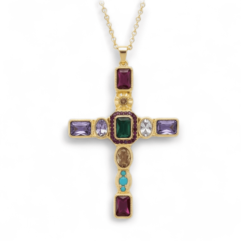 Byzantine Inspired Gemstone Cross